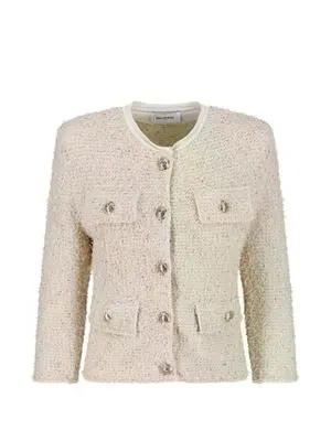Balmain Button-up Tweed Jacket - Neutrals