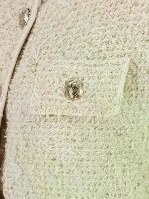 Balmain Button-up Tweed Jacket - Neutrals