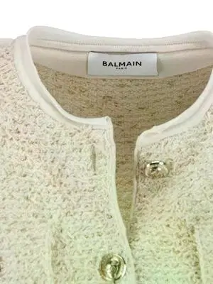 Balmain Button-up Tweed Jacket - Neutrals