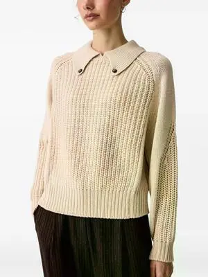 SESSUN Afang Button-detail Ribbed Sweater