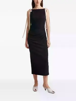 Anna Quan Testino Tie-strap Gathered Midi Dress
