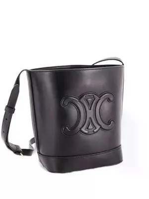 Celine Cuir Triomphe Leather Small Bucket Bag