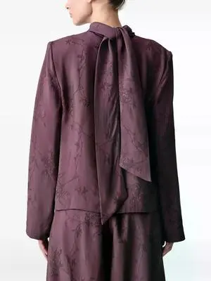 Stine Goya Floral-embroidered Pussy-bow Blouse