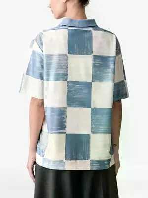 Stine Goya Xumbro Checked Lace-patch Polo Shirt