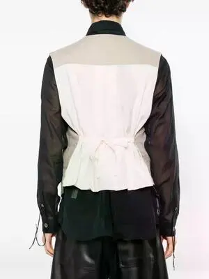 MIDORIKAWA Safety-pin Frayed-trim Gilet