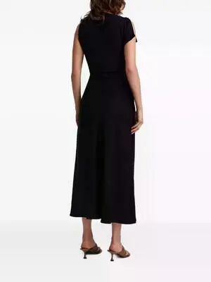 Anna Quan Charlie Draped-detail Midi Dress - Black