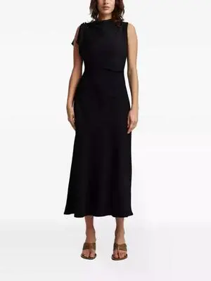 Anna Quan Charlie Draped-detail Midi Dress - Black