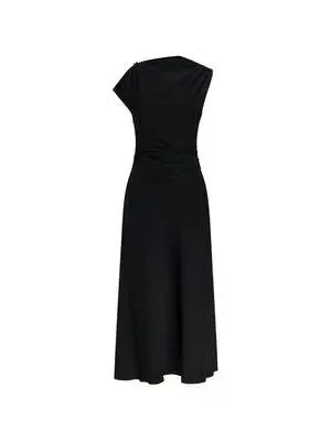 Anna Quan Charlie Draped-detail Midi Dress - Black