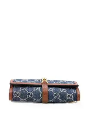 Gucci Jackie 1961 Continental Chain Wallet Gg Denim Clutch Bag