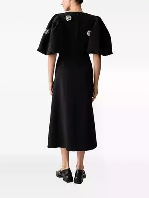 Stine Goya Crystal-embellished Puff-sleeve Midi Dress