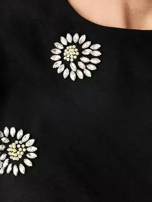 Stine Goya Crystal-embellished Puff-sleeve Midi Dress