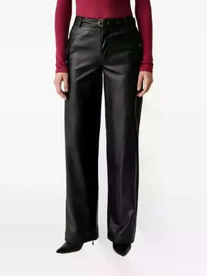 SILVIAN HEACH Belted Faux-leather Trousers - Black