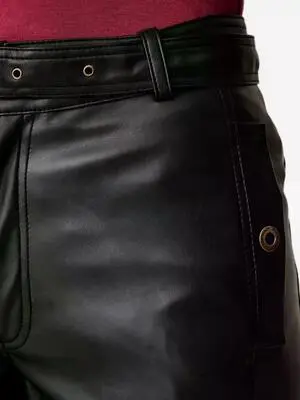 SILVIAN HEACH Belted Faux-leather Trousers