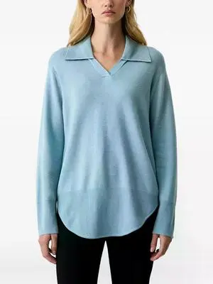 SILVIAN HEACH Curved-hem Polo-collar Sweater
