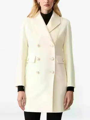 SILVIAN HEACH Double-breasted Faux-pearl Coat - Neutrals