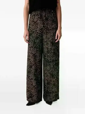 SILVIAN HEACH Leopard-print Palazzo Pants - Black