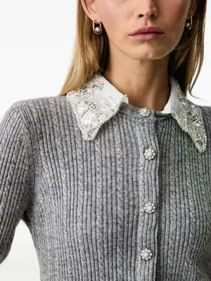 SILVIAN HEACH Cable-knit Embellished Cardigan