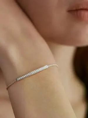 Monica Vinader Linear Pave Diamond Friendship Bracelet