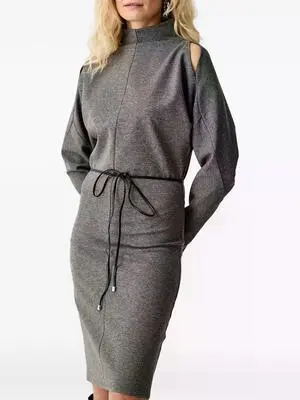 Patrizia Pepe Cold-shoulder Belted Dress