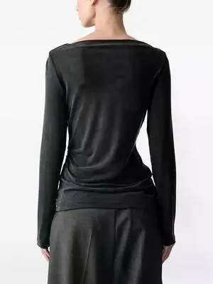 Stine Goya Pearl-embellished Ruched Long-sleeved Top