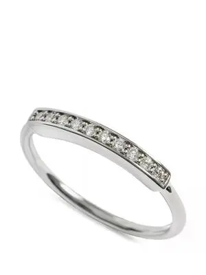 Monica Vinader Mv Linear™ Pavé Diamond Stacking Ring - Silver