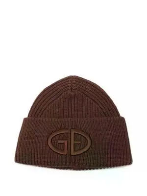 Goldbergh Valerie Logo-patch Ribbed-knit Beanie Hat - Brown