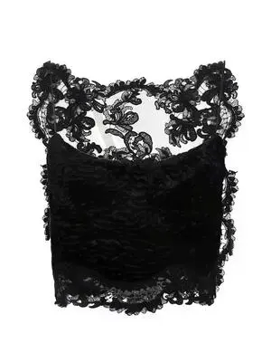 Ermanno Scervino Lace-panelled Velvet Top