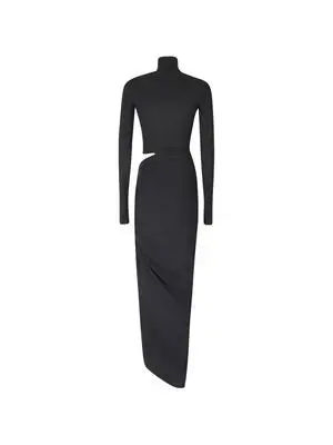 AMAZUIN Adriene Ruched Maxi Cut-out Dress