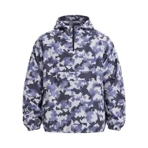MYSIMPLICATED Water Repellent Windbreaker Pixel Camo Design W - Blue/grey