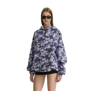 MYSIMPLICATED Water Repellent Windbreaker Pixel Camo Design W - Blue/grey