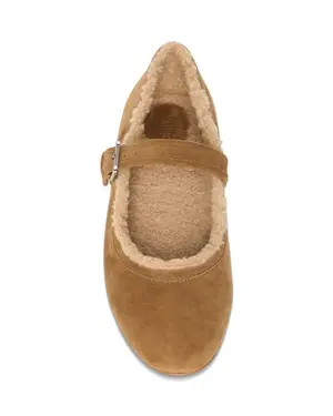 Paige Joelle Suede Faux Shearling Lined Mary Jane Flats
