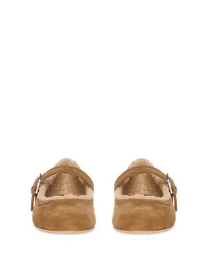 Paige Joelle Suede Faux Shearling Lined Mary Jane Flats