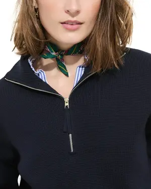 ALEX MILL Daphne Cotton Cashmere Half Zip Sweater