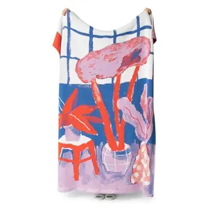 BIQUETTE House Plants Cotton Throw Blanket