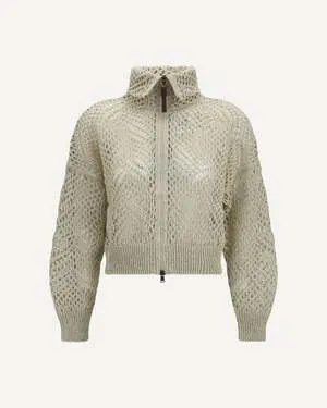 Brunello Cucinelli Open-knit Zip-up Cardigan Feale