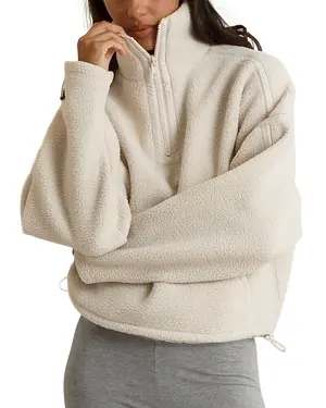 PERFECTWHITETEE Funnel Neck Fleece Sweatshirt Sugar