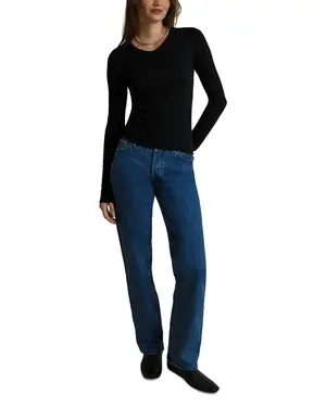 PERFECTWHITETEE Bianca Fitted Long Sleeve Tee