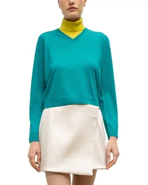 LESET Bobbi Satin Wrap Asymmetric Hem Mini Skirt - Champagne