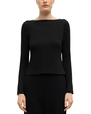LESET Lauren Boat Neck Long Sleeve Tee