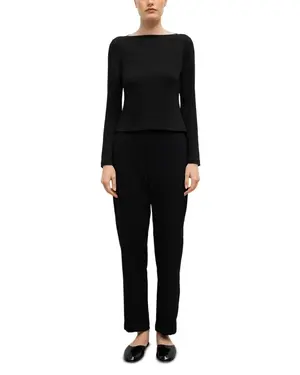 LESET Lauren Boat Neck Long Sleeve Tee