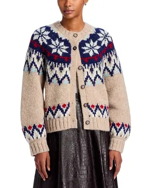 The Great. The Winter Fair Isle Alpaca Blend Cardigan