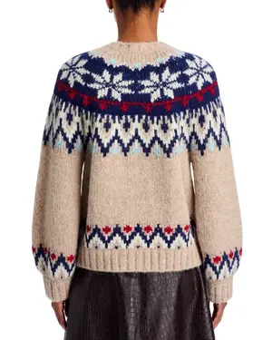 The Great. The Winter Fair Isle Alpaca Blend Cardigan