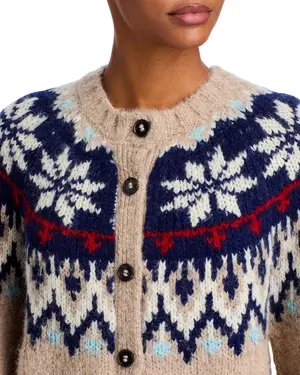 The Great. The Winter Fair Isle Alpaca Blend Cardigan