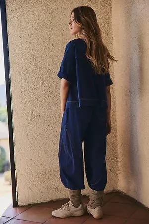 Free People Leandra 100% Cotton Pant Set - Poseidon