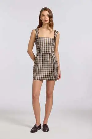 Amanda Uprichard Levy Romper In Plaid