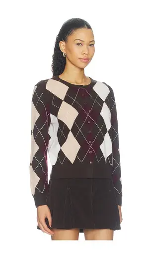 W. CASHMERE Honey Argyle Cardigan