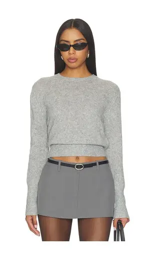 W. CASHMERE Laurel Cinched-waist Sweater In Grey - Flint