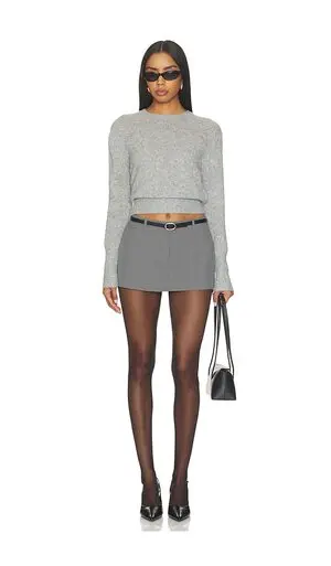 W. CASHMERE Laurel Cinched-waist Sweater In Grey