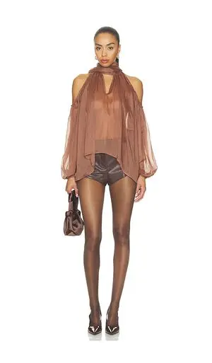 MORE TO COME Elise Tie Front Top