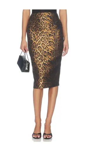 LOVERS AND FRIENDS Eliza Midi Skirt In Brown - Leopard